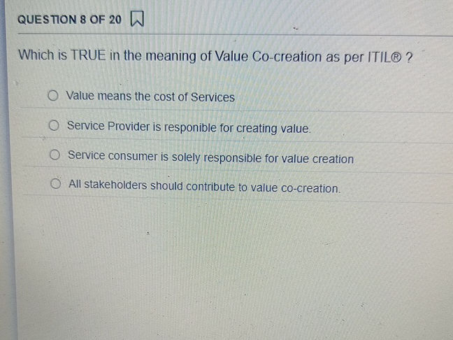 Which is TRUE in the meaning of Value | StudyX