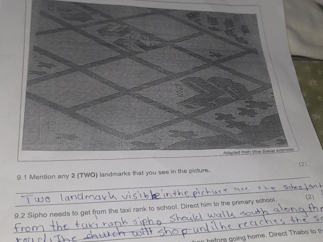 91 Mention any 2 (TWO) landmarks that you | StudyX