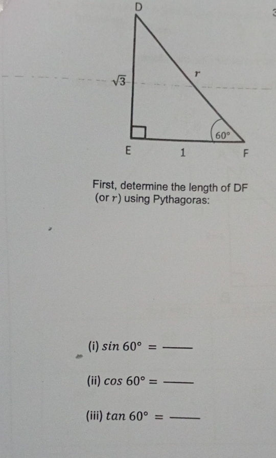 First, determine the length of DF (or r) | StudyX
