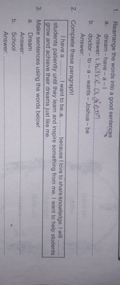 1. Rearrange the words into a good sentences | StudyX