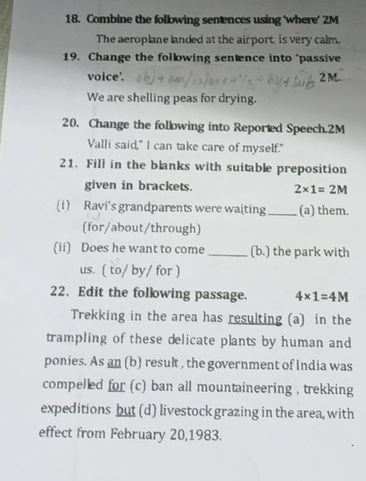 18. Combine the following sentences using | StudyX