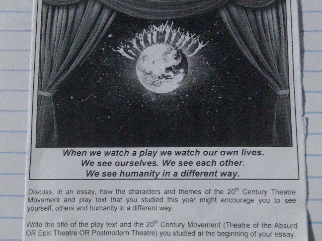 When we watch a play we watch our own lives | StudyX