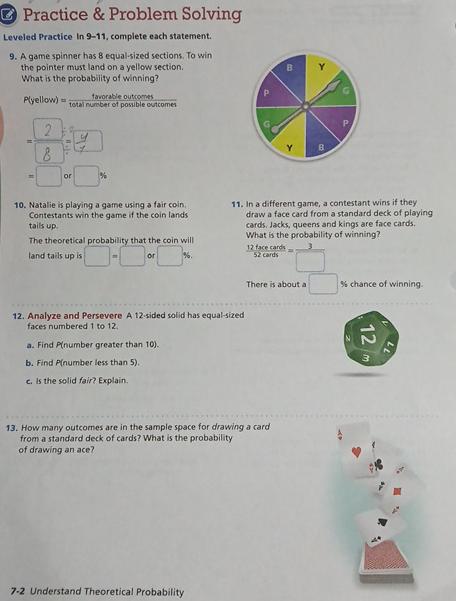 9. A game spinner has 8 equal-sized | StudyX