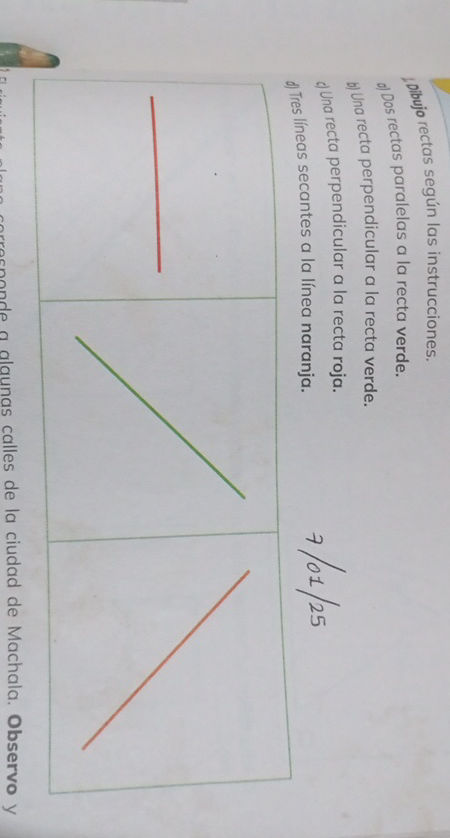 Dibujo rectas según las instrucciones. a) | StudyX