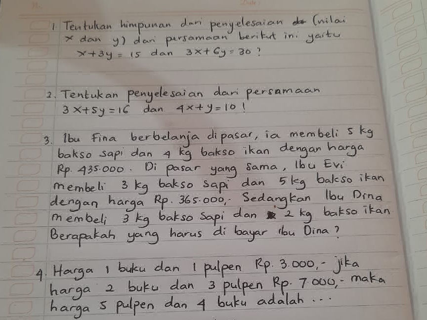 1 Tentukan himpunan dari penyelesaian dari | StudyX