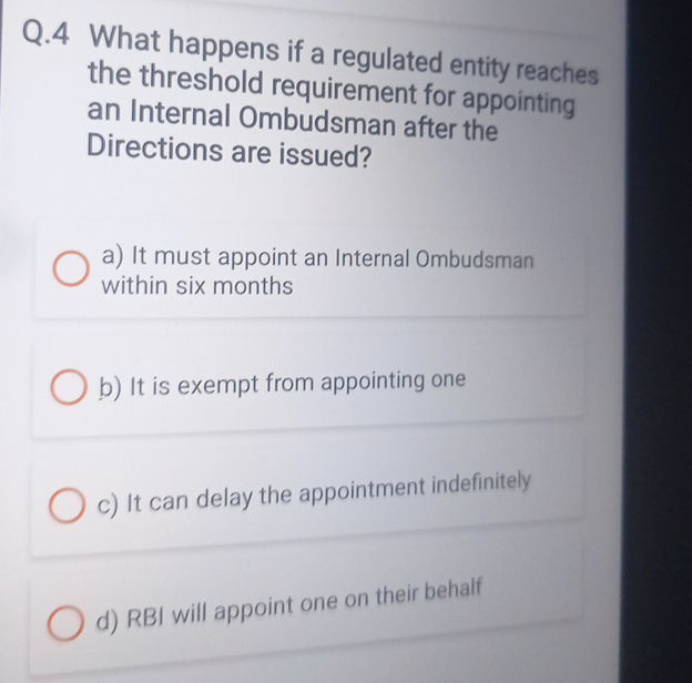 Q.4 What happens if a regulated entity | StudyX