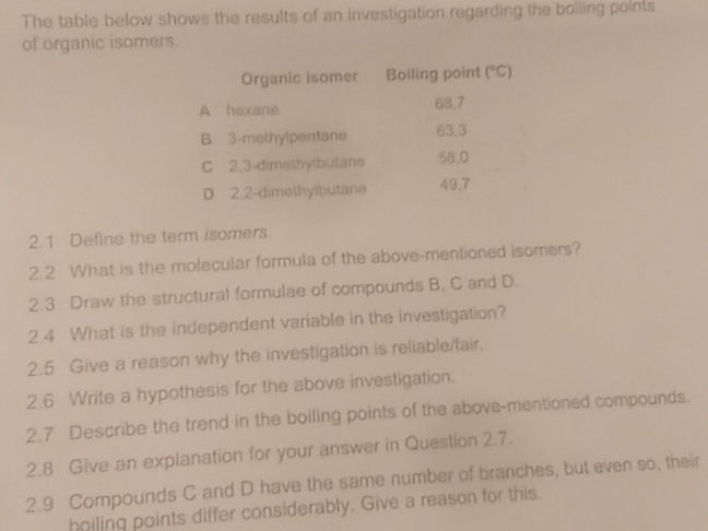 The table below shows the results of an | StudyX