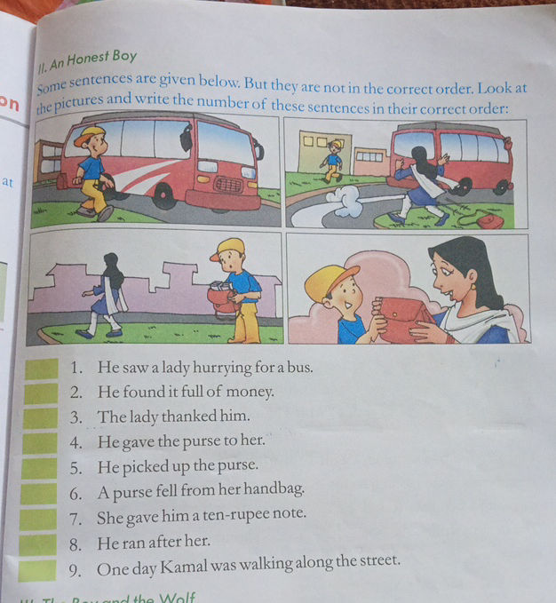 II An Honest Boy Some sentences are given | StudyX