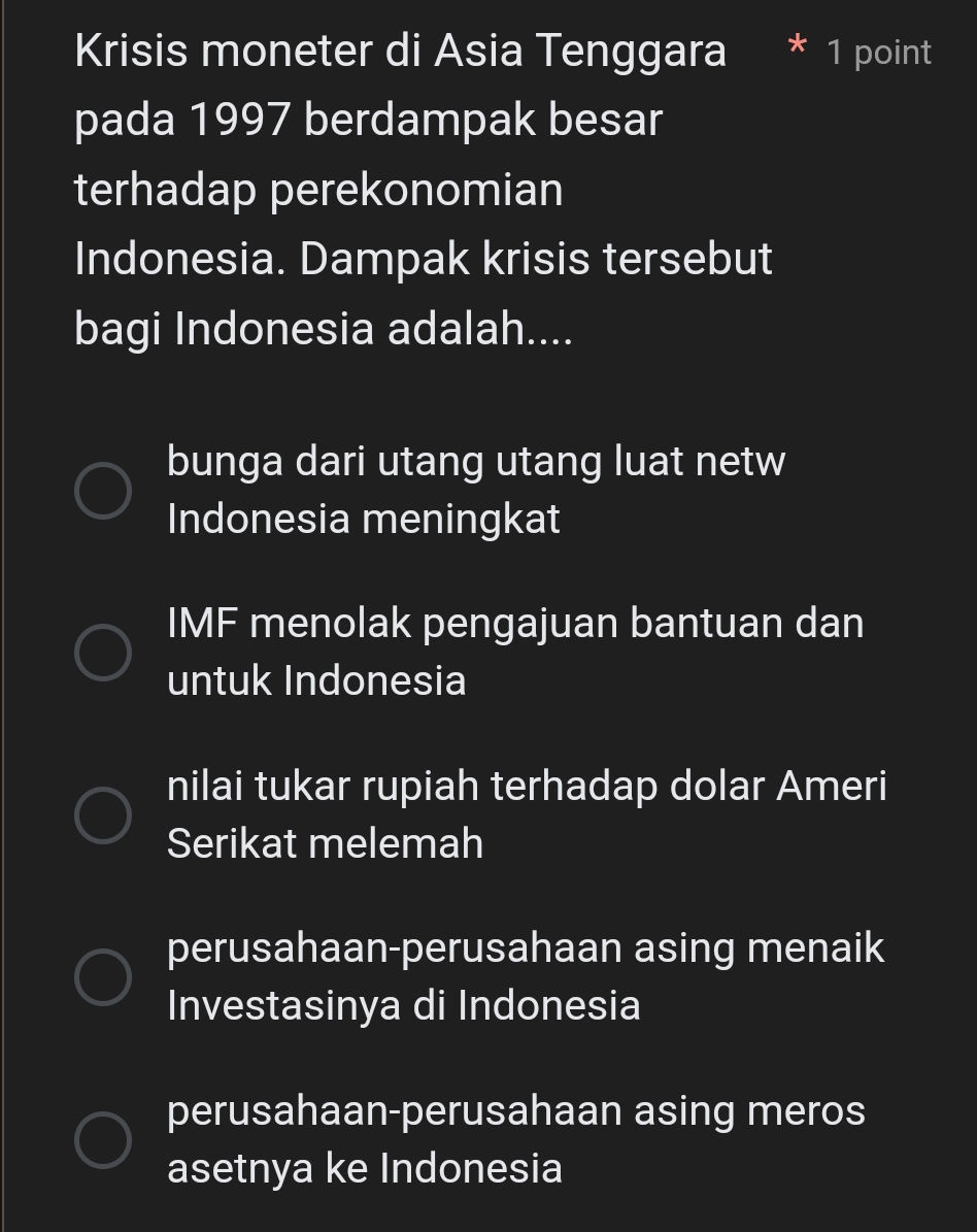 Krisis moneter di Asia Tenggara pada 1997 | StudyX