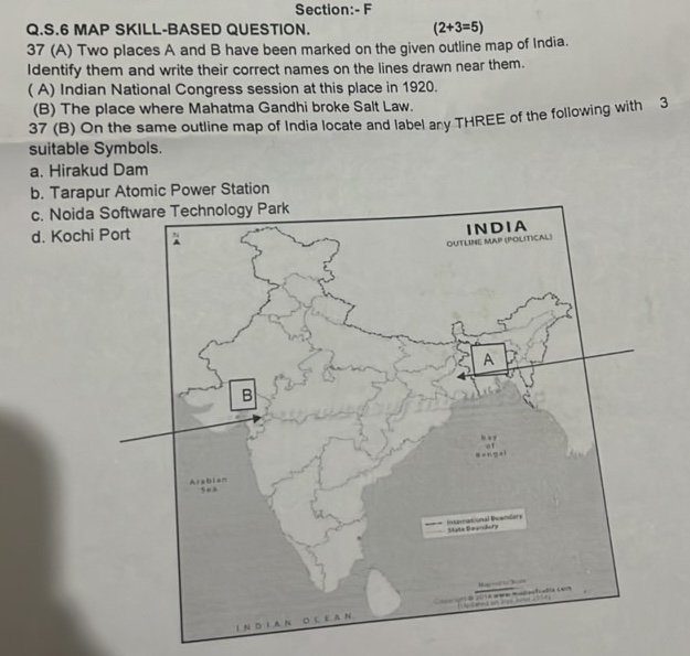 Section- F QS6 MAP SKILL-BASED QUESTION | StudyX