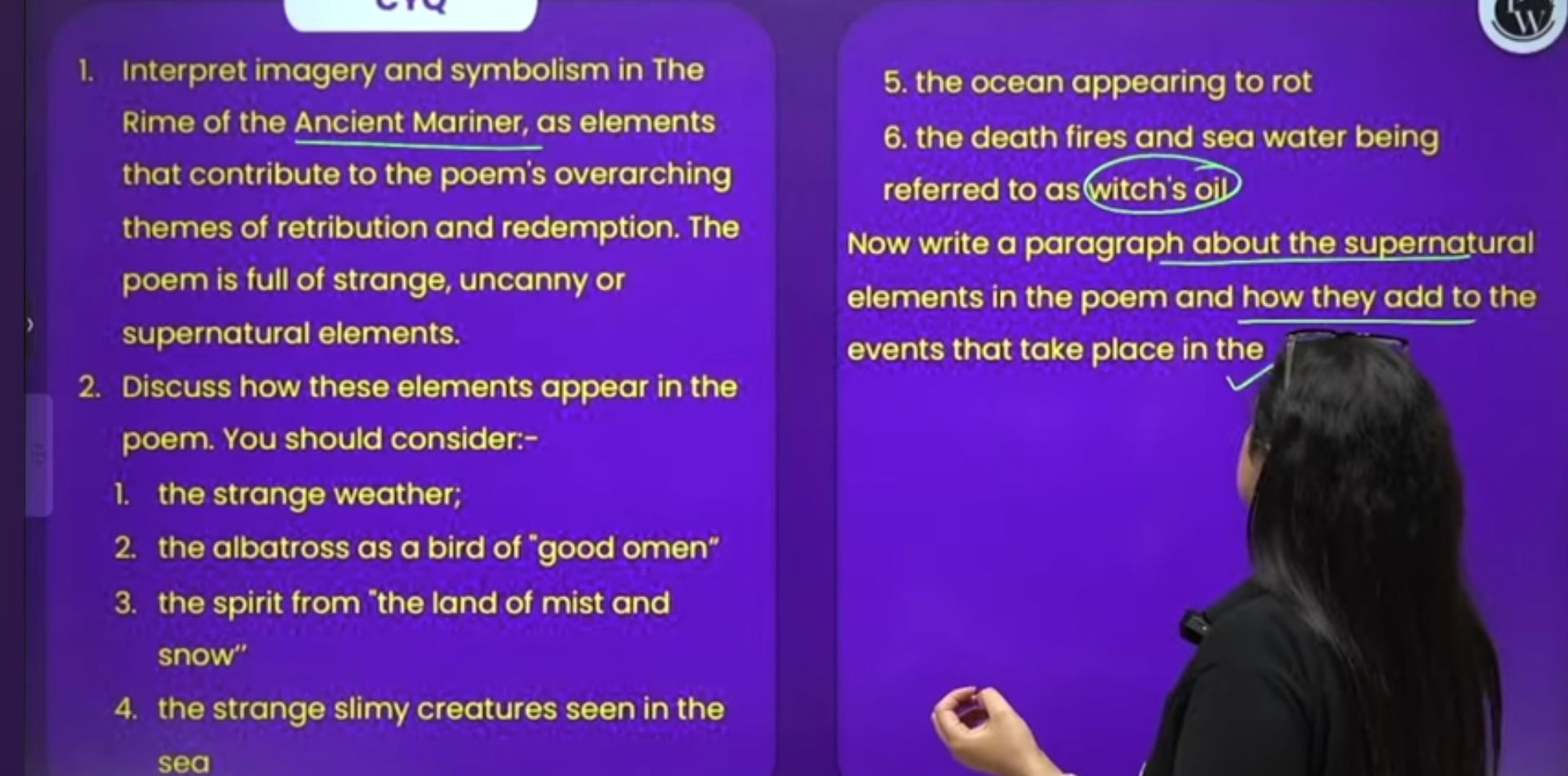 1 Interpret imagery and symbolism in The | StudyX