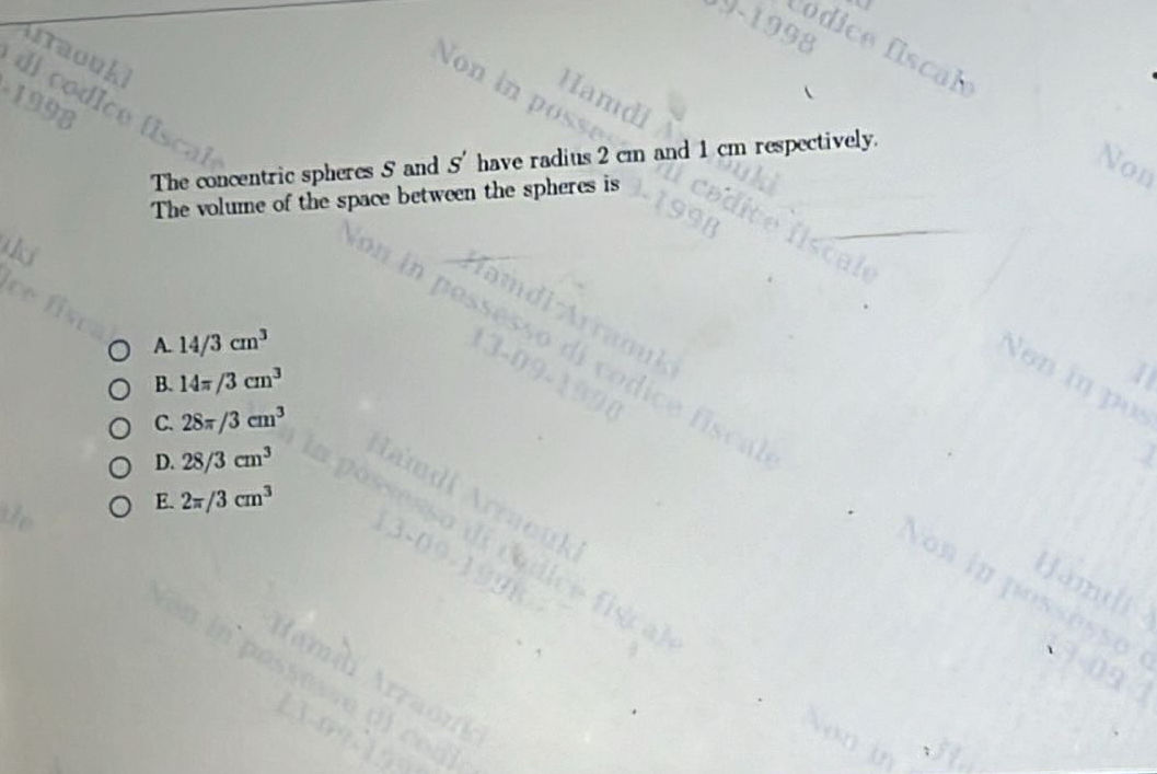 The concentric spheres S and S have radius 2 | StudyX