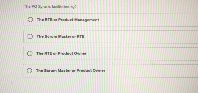 The PO Sync is facilitated by The RTE or | StudyX