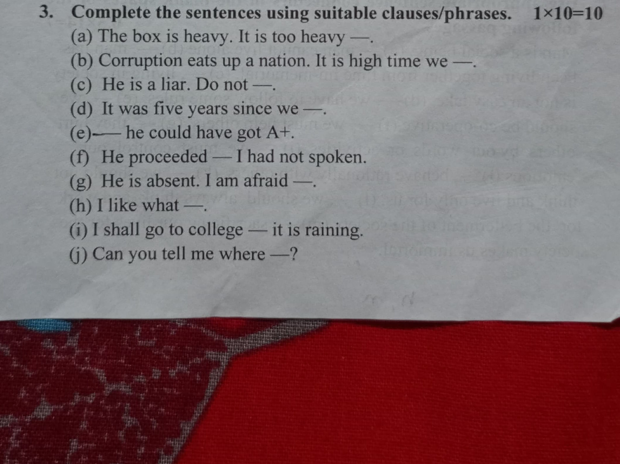 3. Complete the sentences using suitable | StudyX