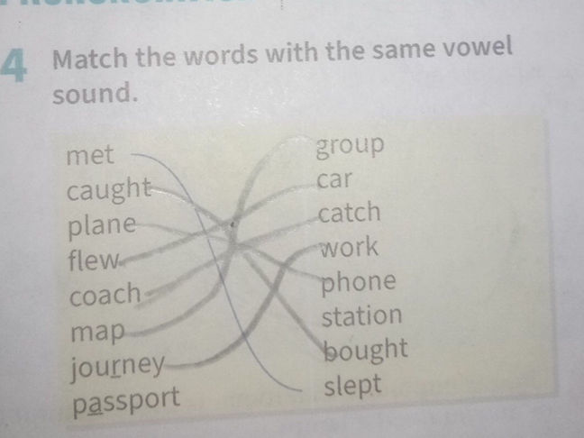 4 Match the words with the same vowel sound | StudyX