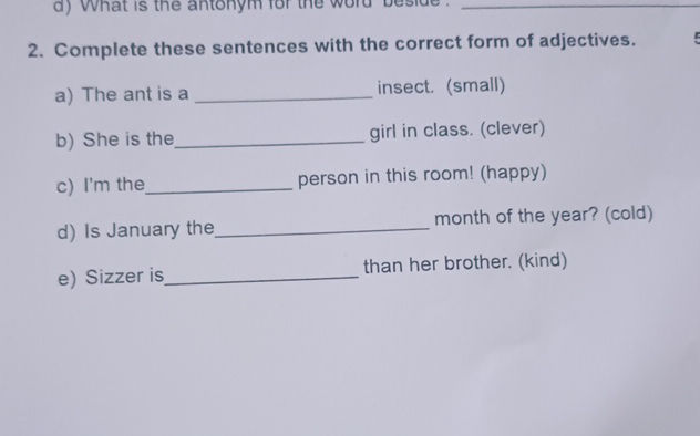 2 Complete these sentences with the correct | StudyX