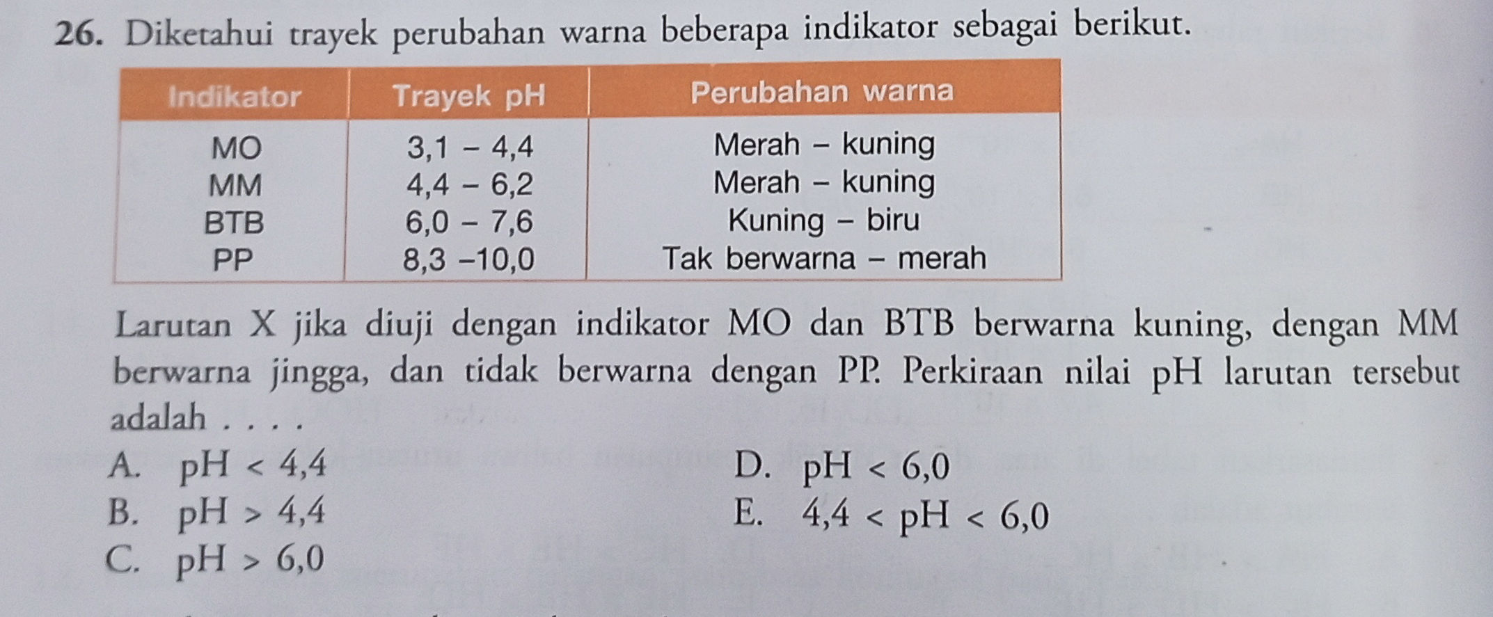 26 Diketahui trayek perubahan warna beberapa | StudyX