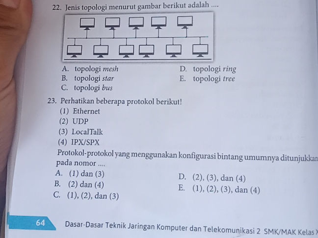 22 Jenis topologi menurut gambar berikut | StudyX