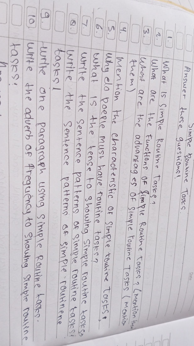 1. What is Simple Routine Tasks? 2. What are | StudyX