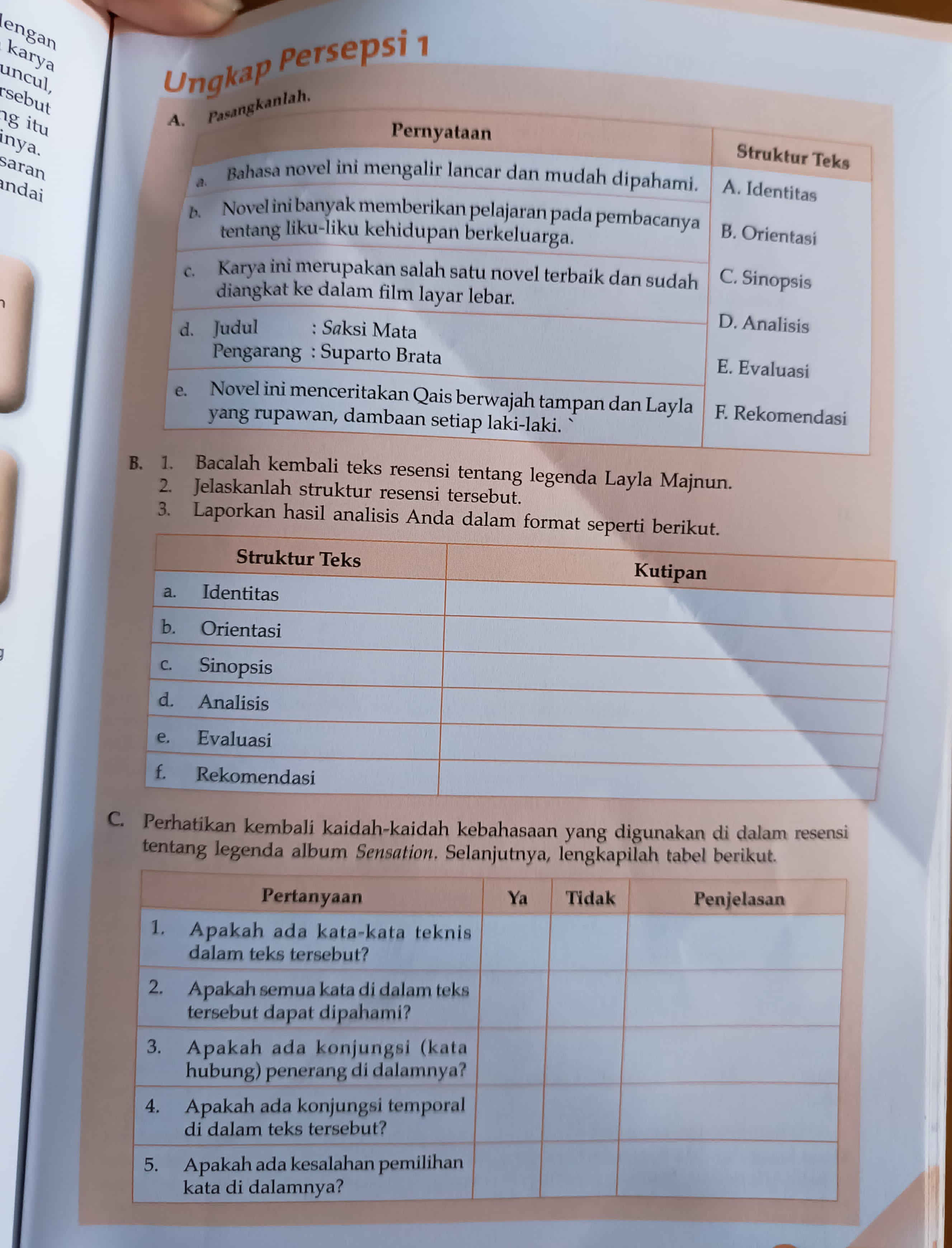 Pasangkanlah Pernyataan Struktur Teks a | StudyX