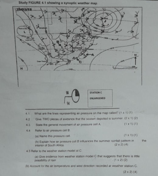 Study FIGURE 41 showing a synoptic weather | StudyX