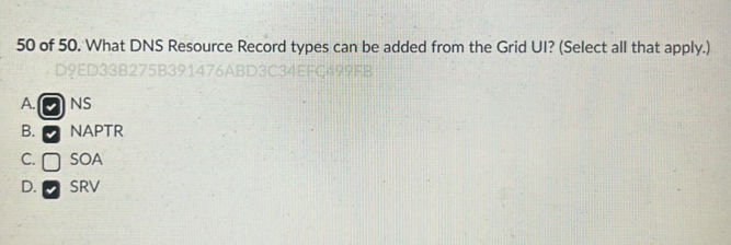 50 of 50. What DNS Resource Record types can | StudyX