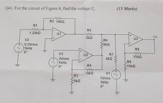 Q4) For the circuit of Figure 4 find the | StudyX