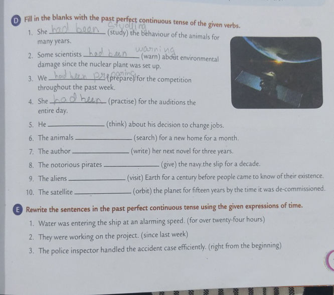 D Fill in the blanks with the past perfect | StudyX