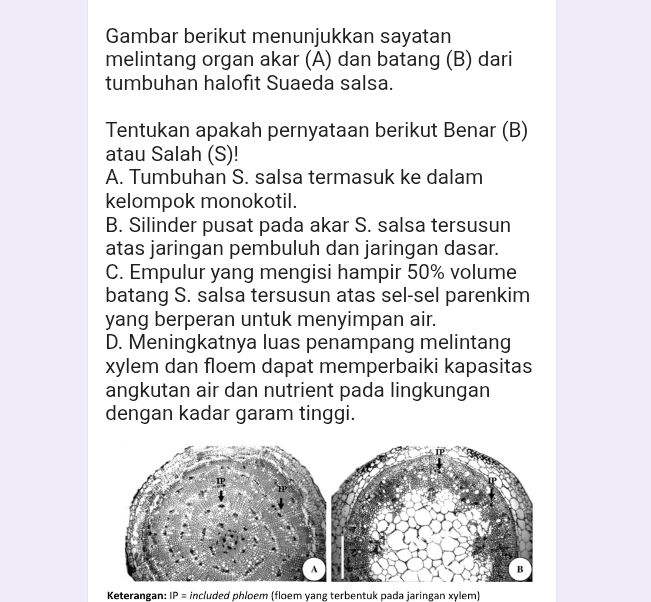 Gambar berikut menunjukkan sayatan melintang | StudyX