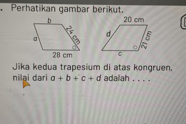 Perhatikan gambar berikut Gambar trapesium 1 | StudyX