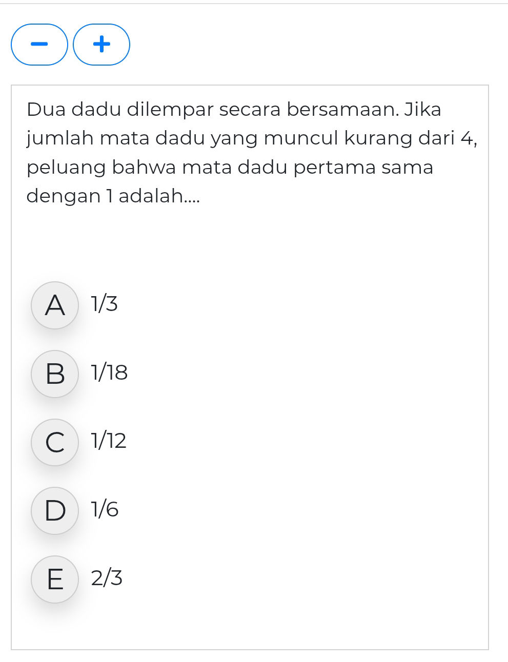 Dua dadu dilempar secara bersamaan Jika | StudyX