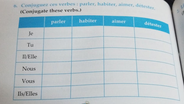 6 Conjuguez ces verbes parler habiter aimer | StudyX
