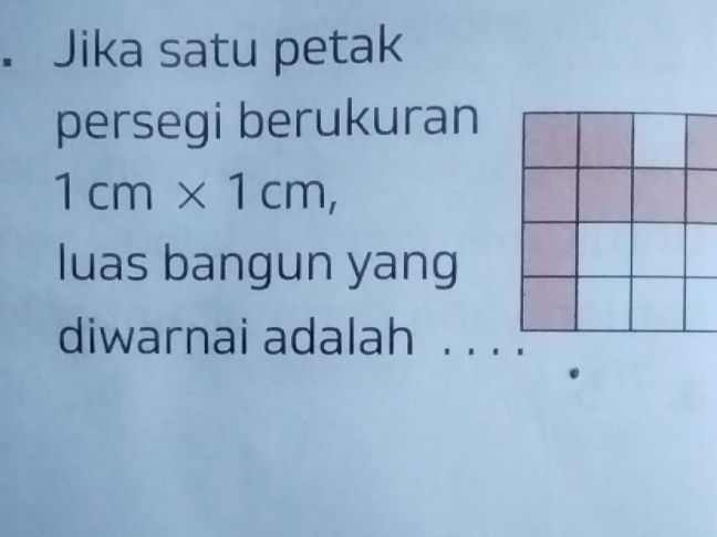 Jika satu petak persegi berukuran 1 cm × 1