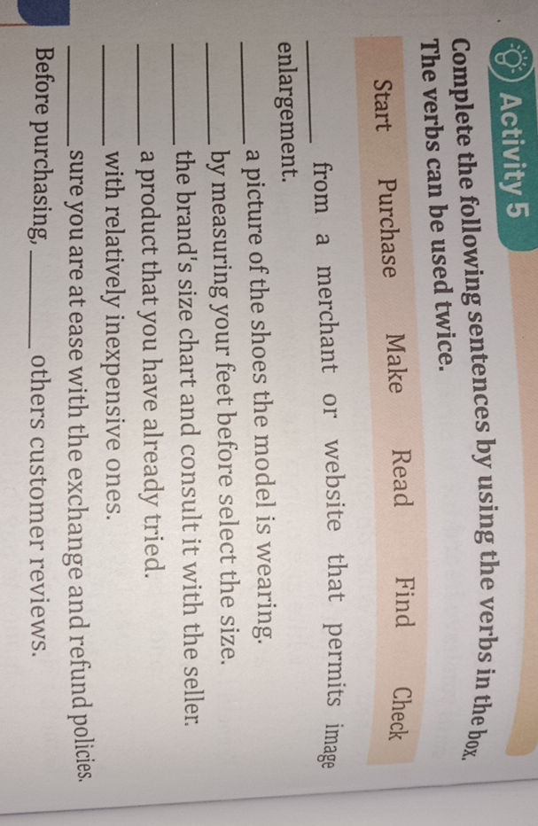 Complete the following sentences by using | StudyX