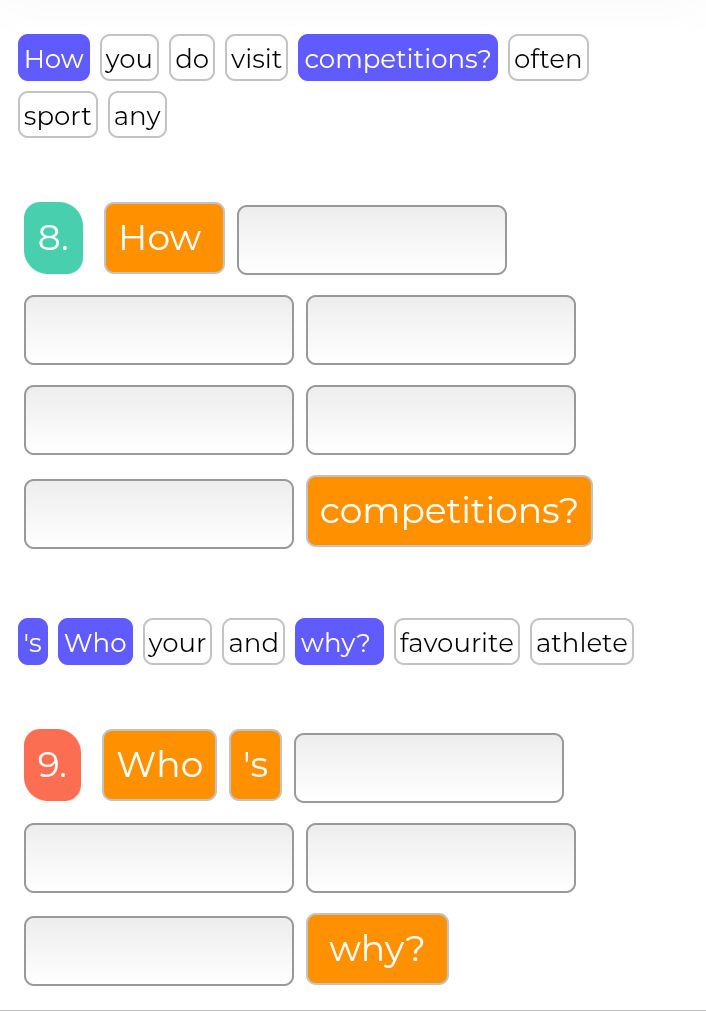 8. How _______ _______ _______ competitions? | StudyX