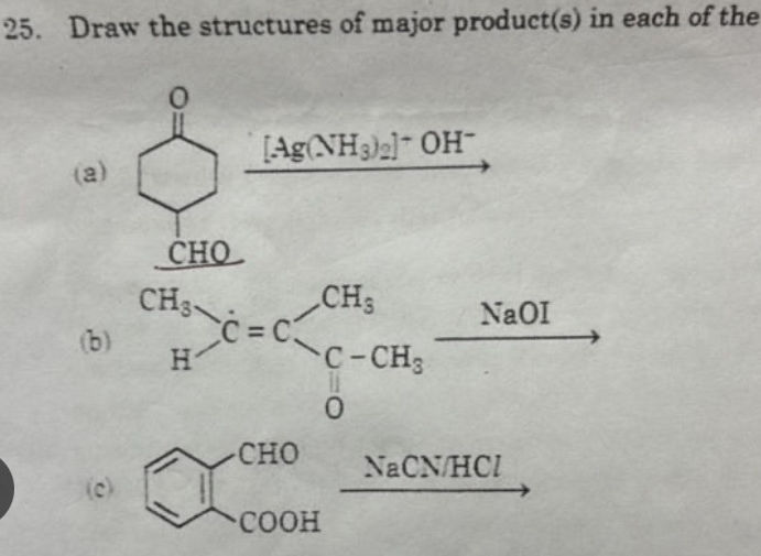 25 Draw the structures of major product(s) | StudyX