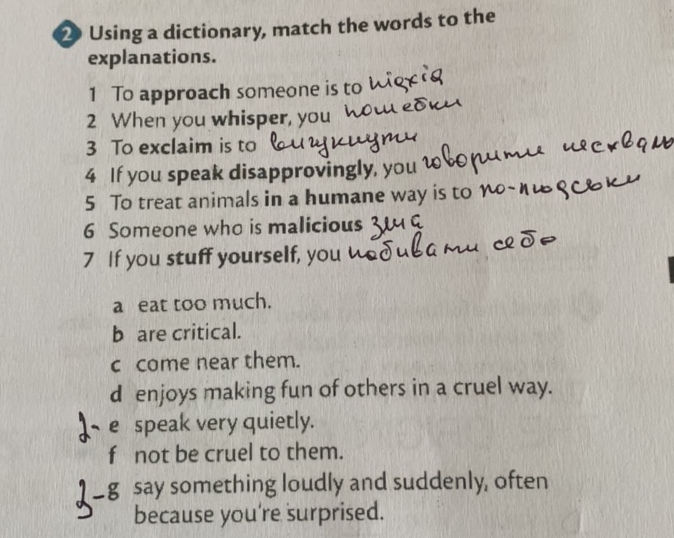 2 Using a dictionary, match the words to the | StudyX