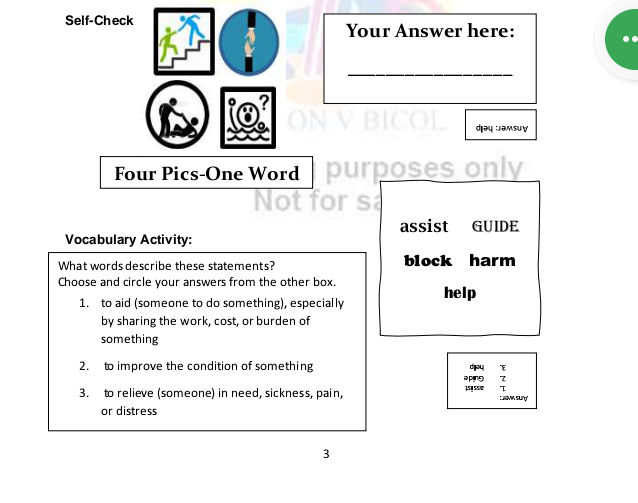 Self-Check Your Answer here Four Pics-One | StudyX