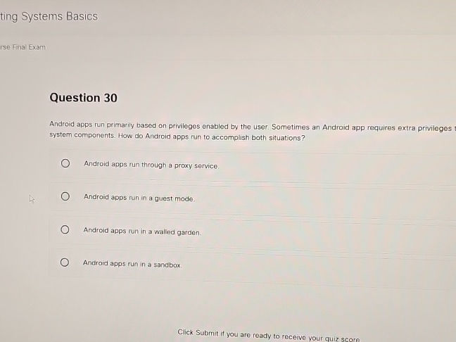 Android apps run primarily based on | StudyX