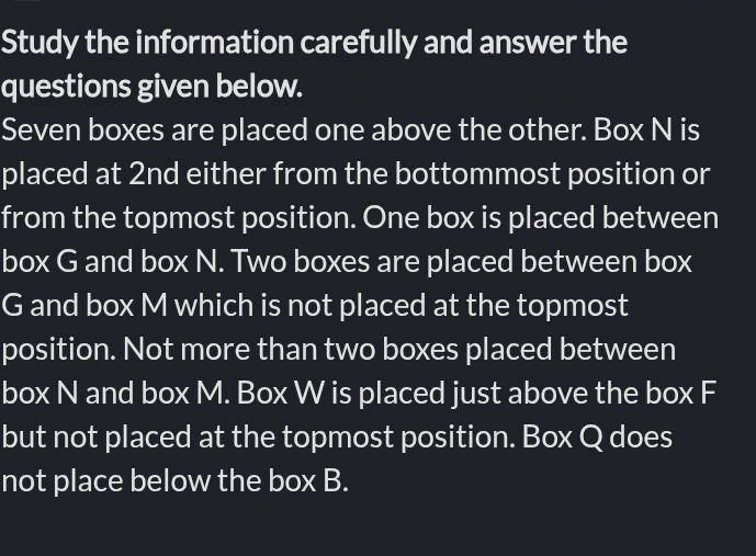 Study the information carefully and answer | StudyX