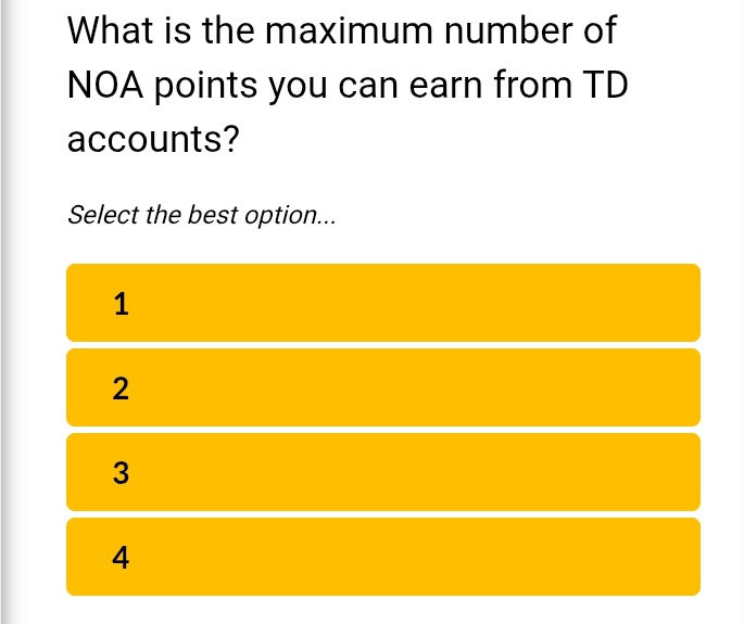 What is the maximum number of NOA points you