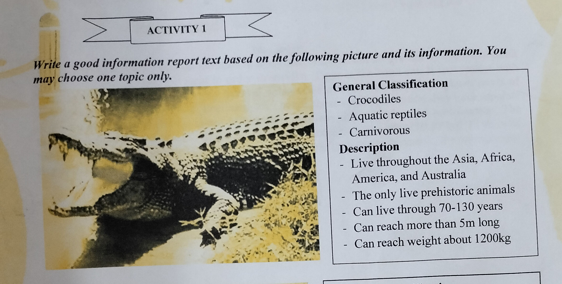 Write a good information report text based | StudyX