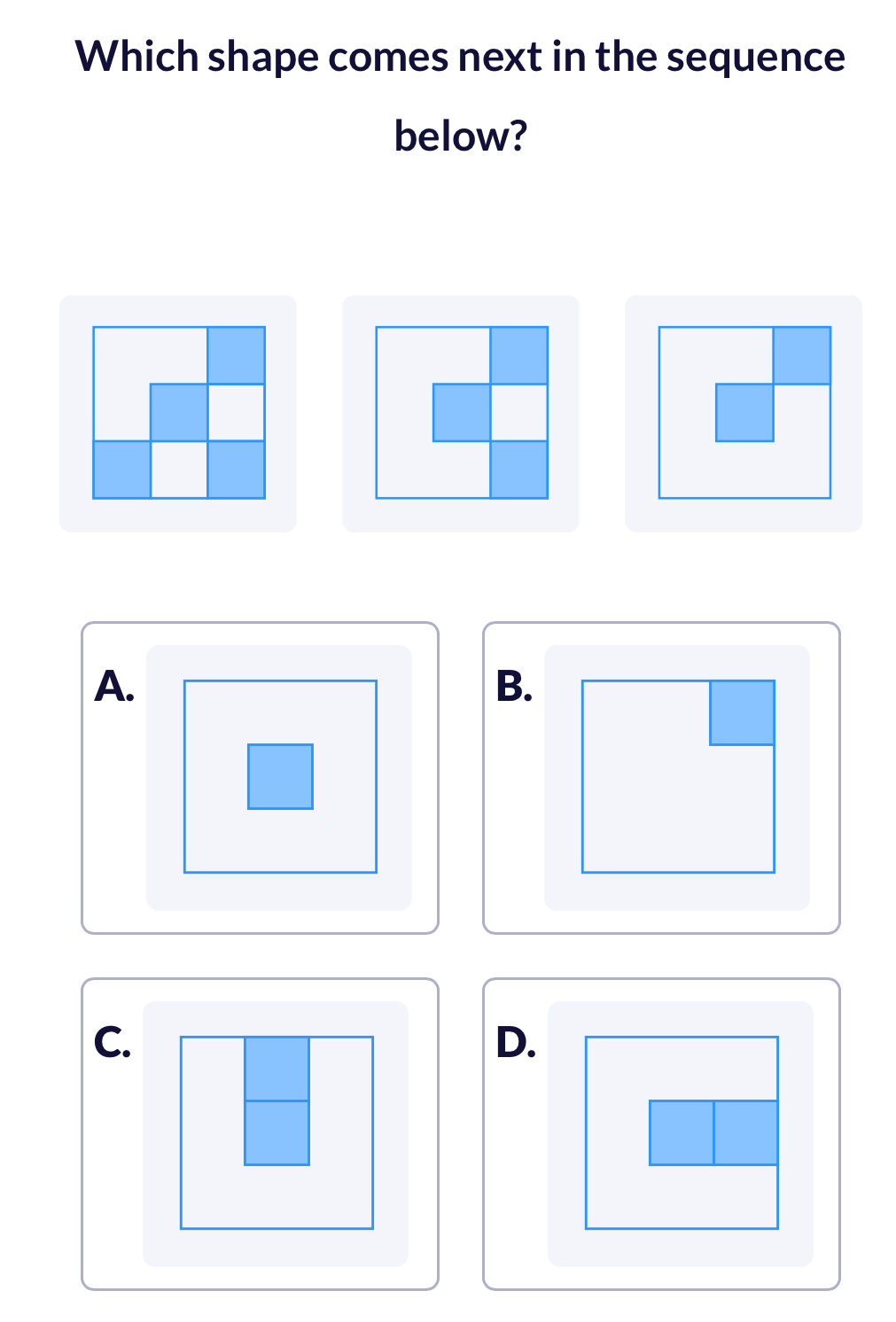 Which shape comes next in the sequence below