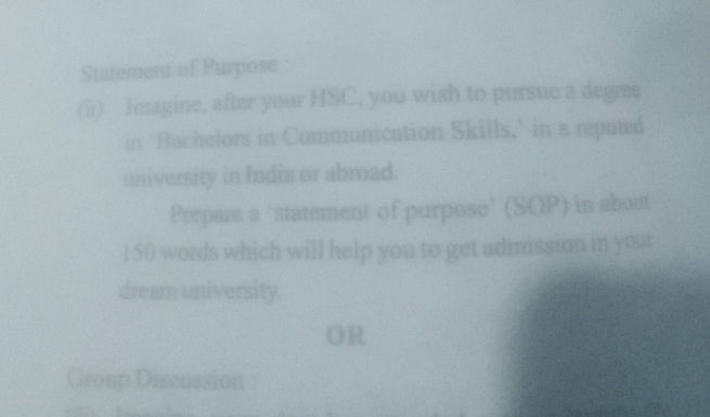 Statement of Purpose (i) Imagine after your