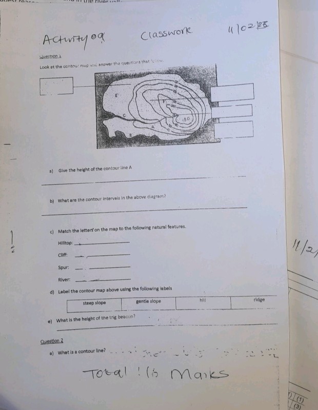 Activity 09 Question 1 Look at the contour | StudyX