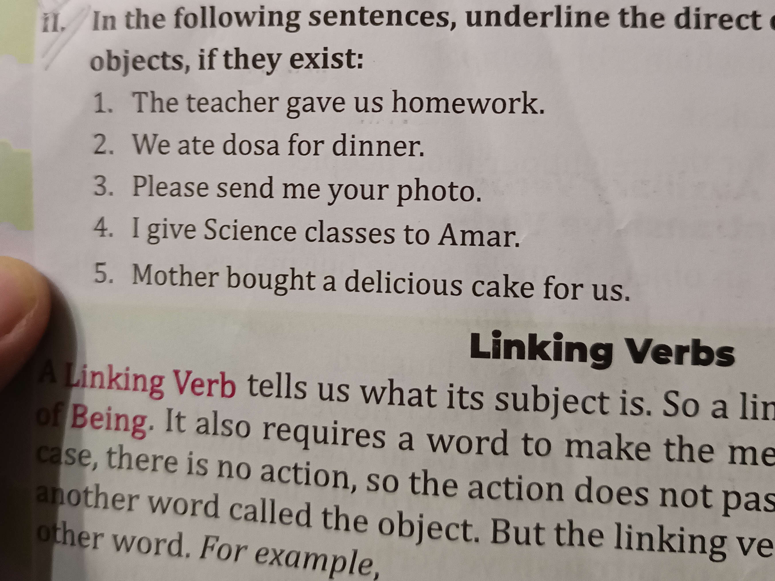 In the following sentences, underline the | StudyX