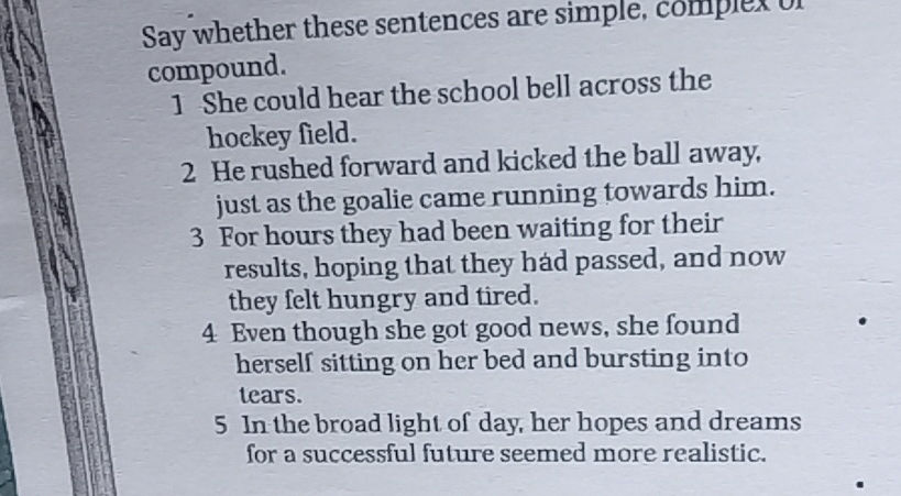 Say whether these sentences are simple | StudyX