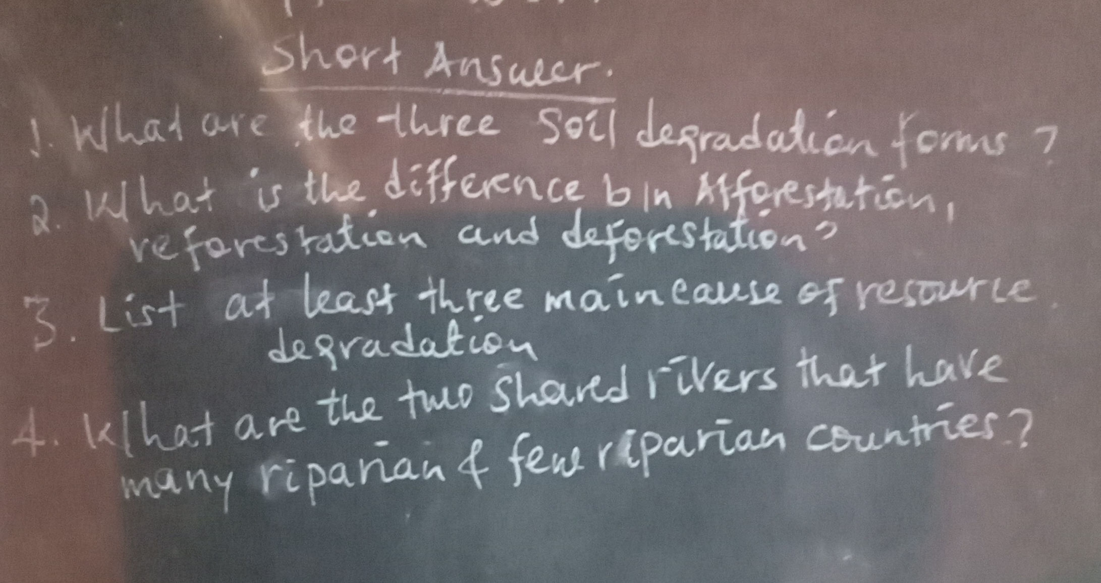 Short Answer. 1. What are the three soil | StudyX