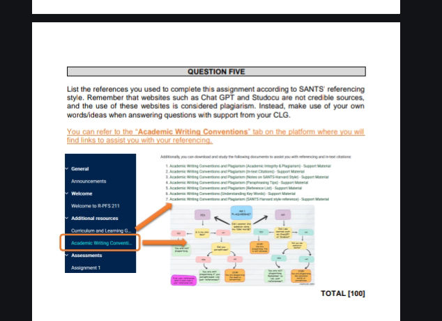 QUESTION FIVE List the references you used | StudyX