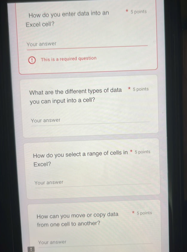 How do you enter data into an Excel cell? | StudyX